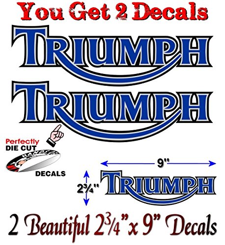 2 TRIUMPH Motorcycle 9" Vinyl Sticker Decals Bonneville Tiger - Want It All