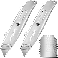 Jetmore 2 Pack Box Cutter with Extra 10 SK5 Blades, Heavy Duty Utility ...