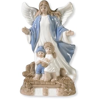 Amazon.com: Snow Globe Guardian Angel Collection Figurine Desk ...