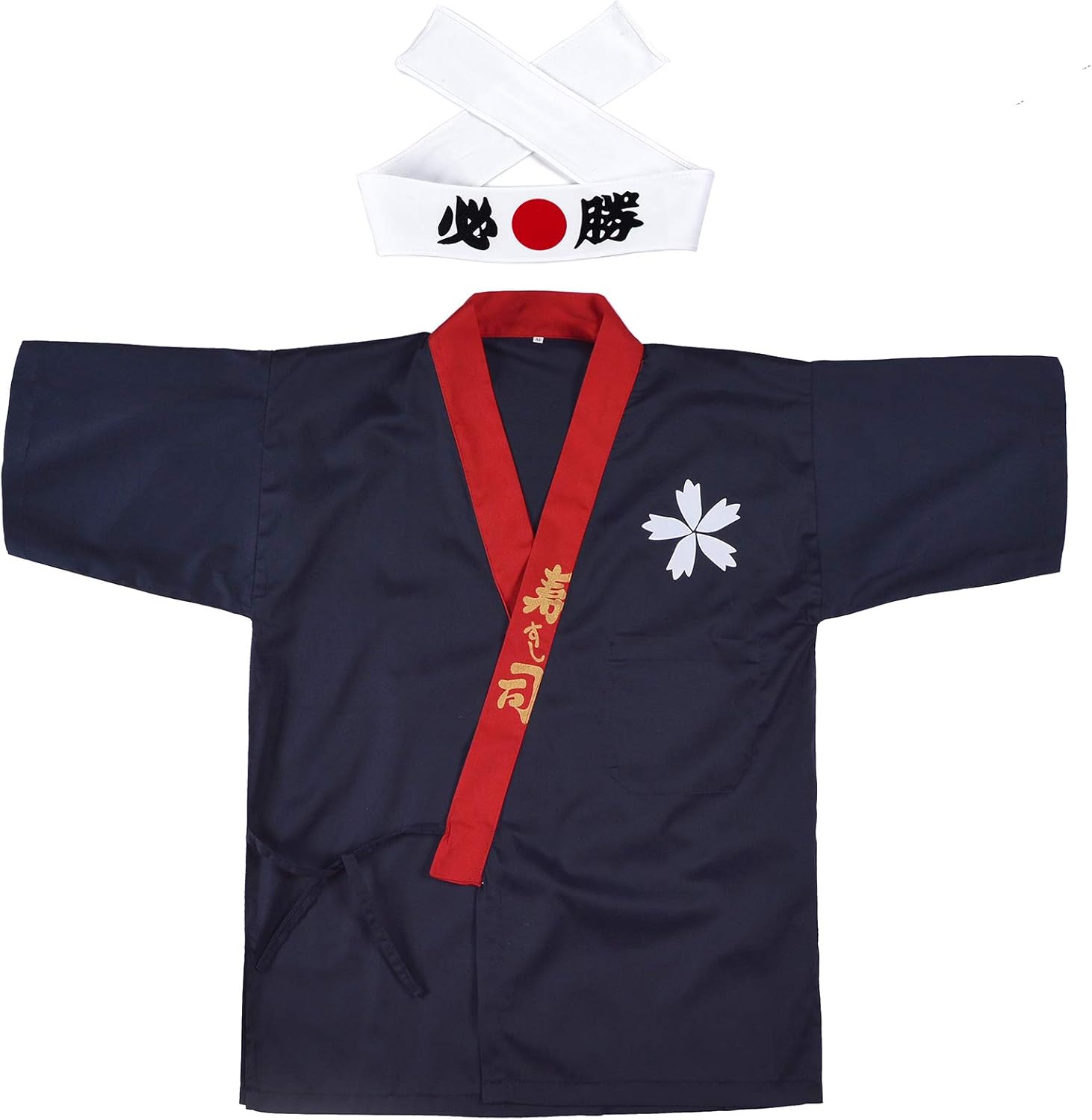 Amazon.com: Japanese Sushi Chef Coat Uniforms Kimono for Unisex White ...