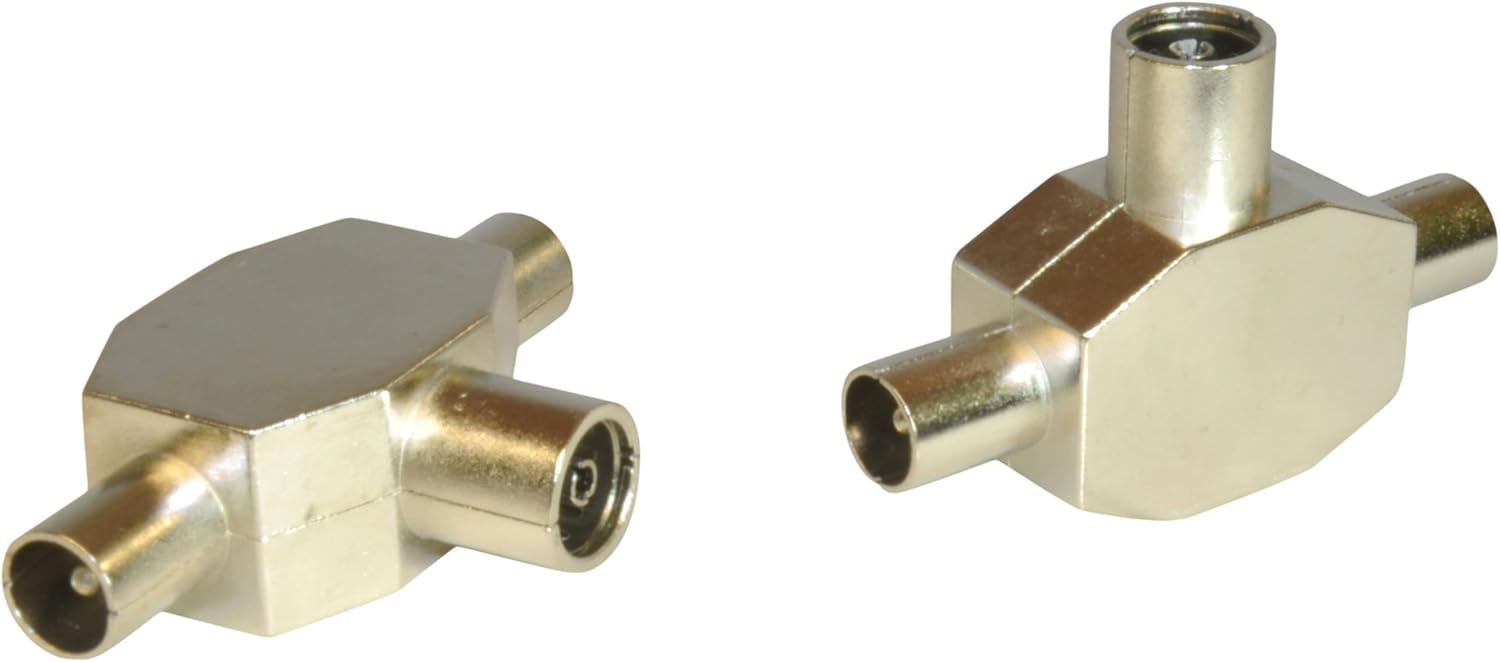 CDL Micro Coax Aerial Cable 2 Way Channel Splitter/Joiner with 90 ...