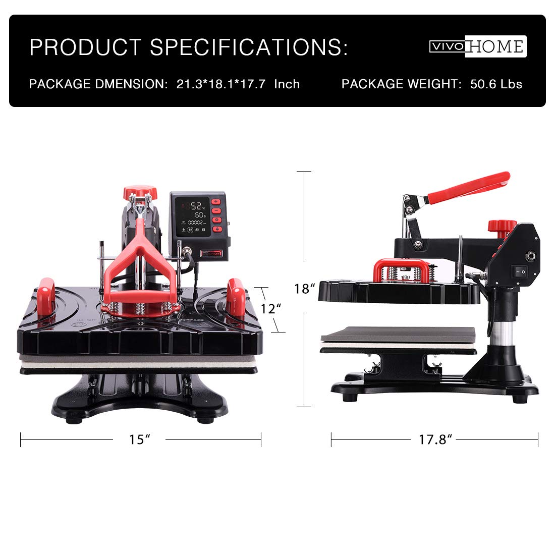 VIVOHOME Upgraded 8 in 1 Combo Multifunctional Swing Away Clamshell ...