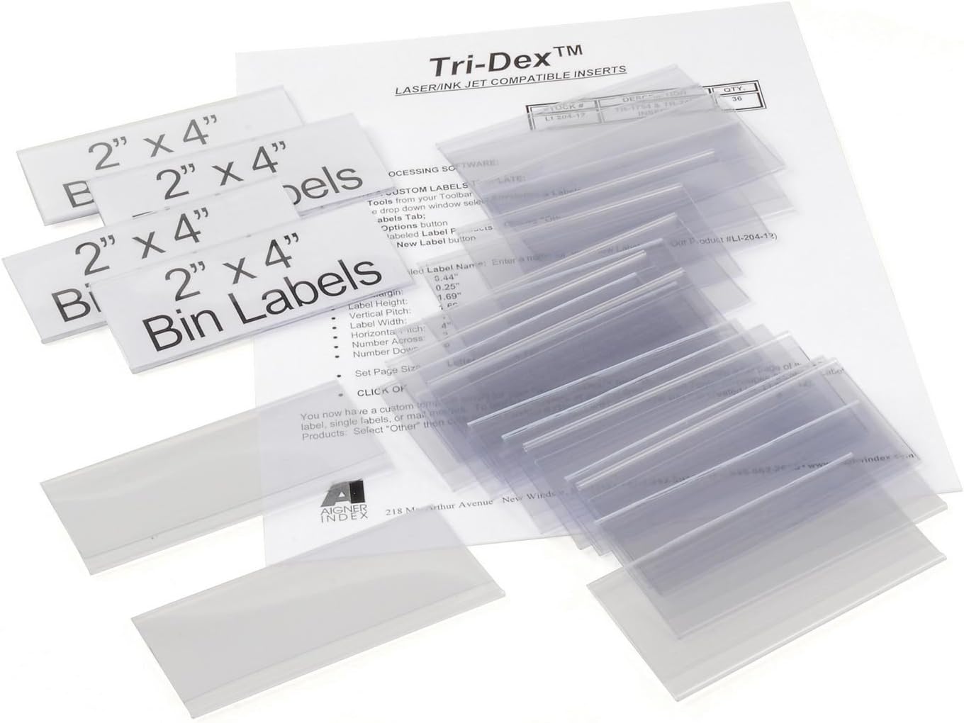 Amazon.com : Tri-Dex Label Holder 2" x 4" for Stacking Bin, 25/Pk ...