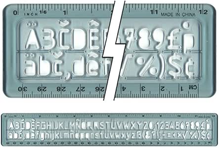 Amazon.com : Westcott Combo Lettering Guide Ruler, ", Metric, 12", 30cm ...