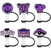 Amazon.com: 6Pcs Pink Preppy Straw Covers Cap Toppers for Stanley Cup ...