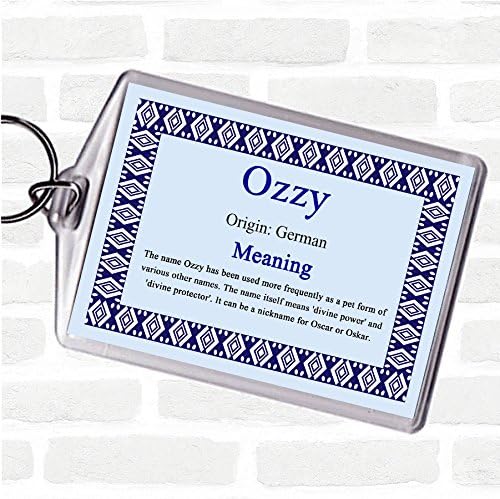 Ozzy Name Meaning Bag Tag Keychain Keyring Blue: Amazon.co.uk: Office ...