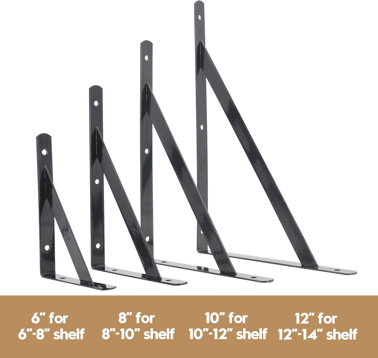 AddGrace Brackets for Shelves 6 Pack Wall Mounted Shelf Brackets Screws ...