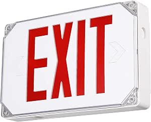 Amazon.com: LEONLITE Red Outdoor LED Exit Sign, Wet Location Emergency ...
