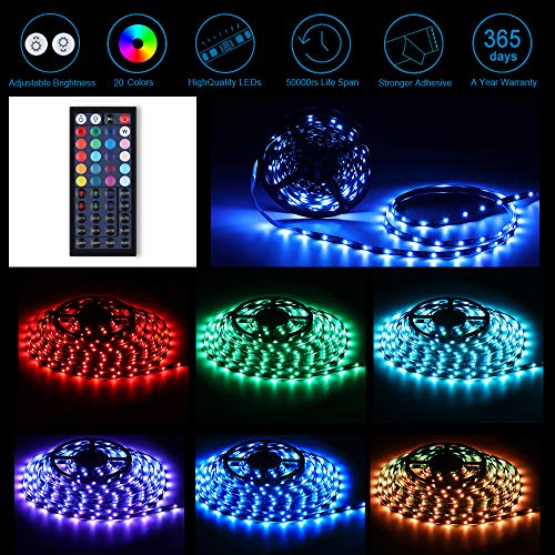 LED Strip Lights, 40ft RGB Led Strip SMD 5050 LED Lights, Color ...