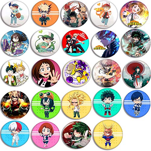 My Hero Academia Merch Set - 24 Pack My Hero Academia Button Pins MHA ...