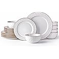 Amazon.com | GBHOME Ceramic Dinnerware Sets,18 pcs Embossed Elegant ...