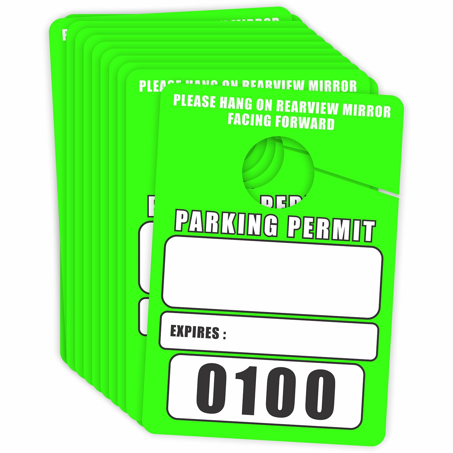 Parking Permit Hang Tags Blank Temporary Pass (Pack of 100) Car Vehicle ...