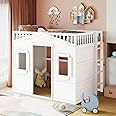 Amazon.com: TURRIDU Full Size Designs House Loft Bed, House Bed Frame ...