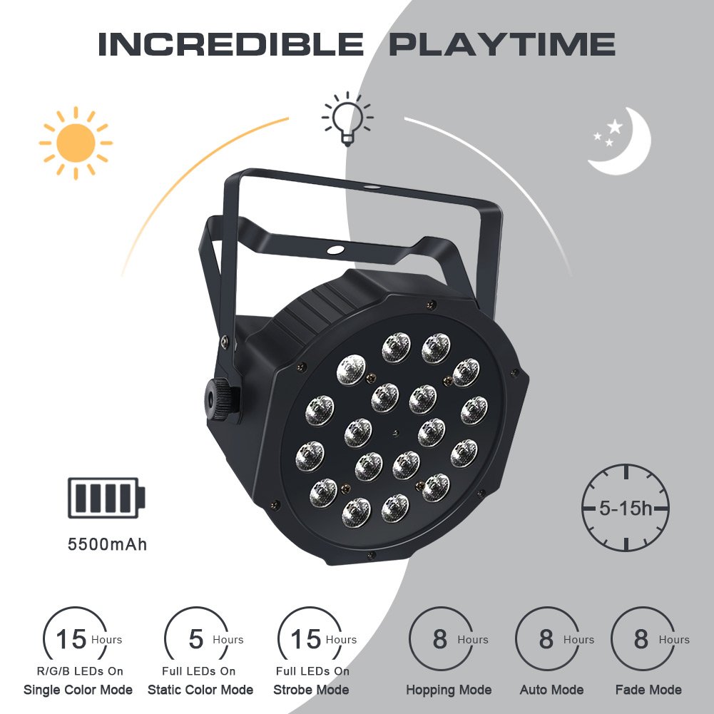 Mua Wireless Rechargeable Stage Lights, OPPSK 18W 18LED RGB Battery Powered Stage Lights Remote ...