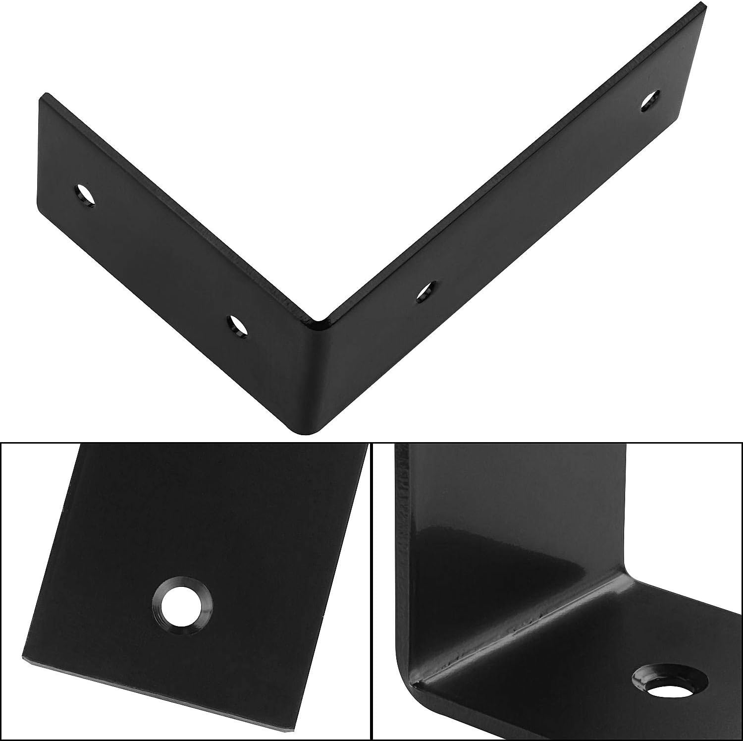 STARVAST 4 Pcs Heavy Duty Shelf Brackets, 125 x 85 x 45mm L Shape Right ...