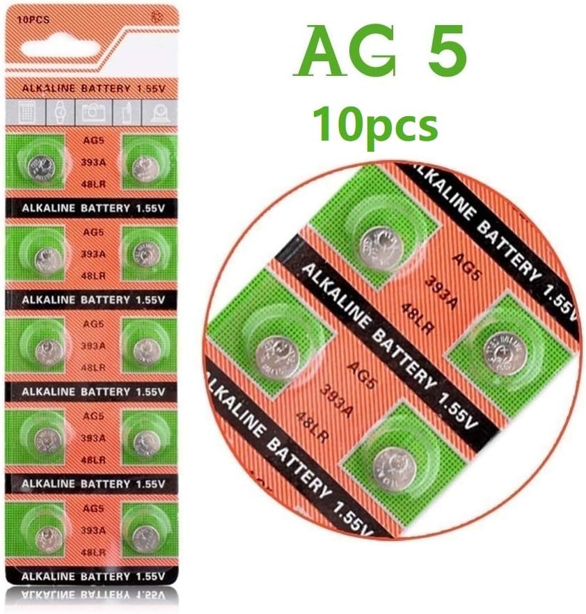 Amazon.com: Cotchear AG5 Button Cell Battery 393A LR754 SR48 AG5 ...