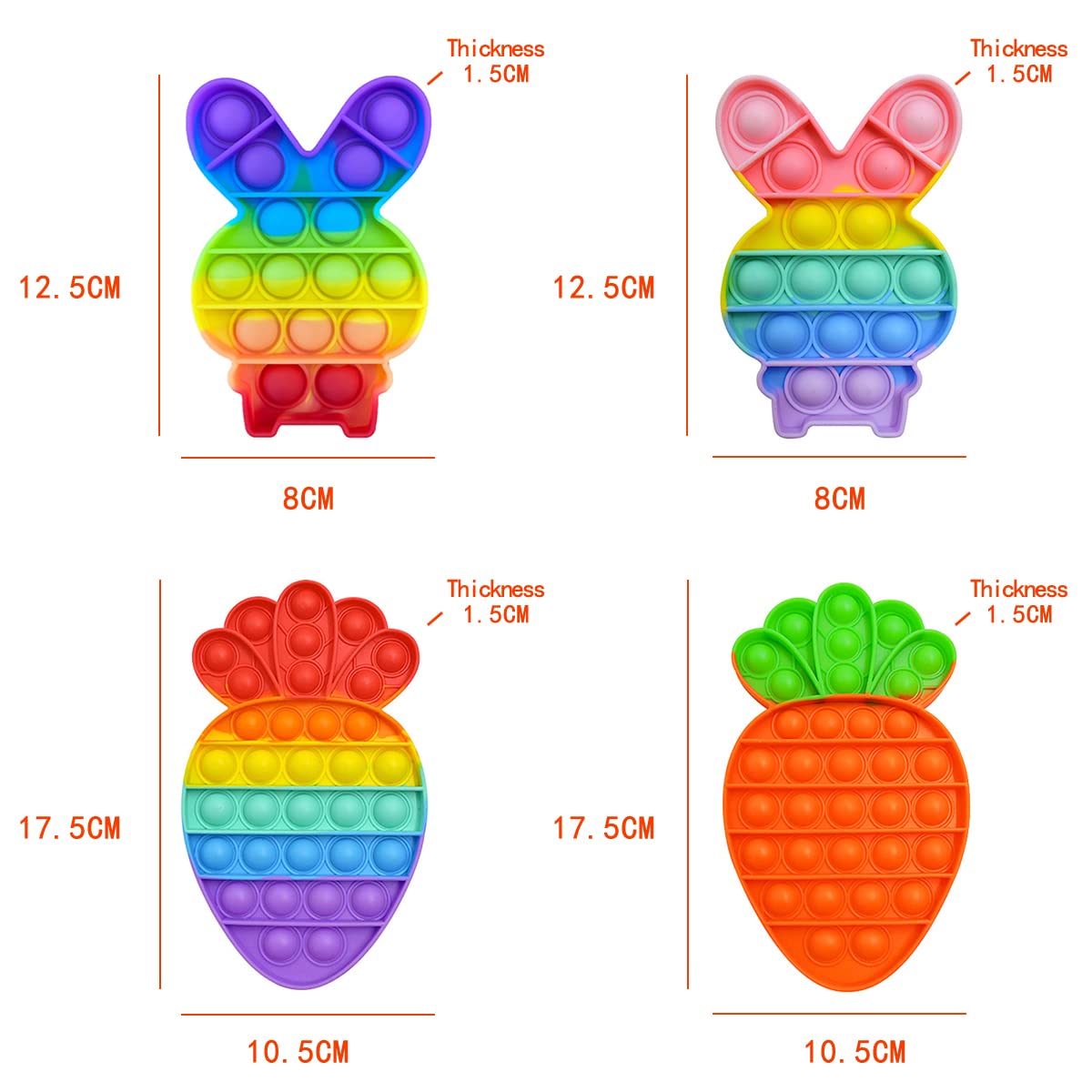 Mua 4 Packs Easter Rabbit Pop Fidgets Toys - Push it Bubbles Popper ...