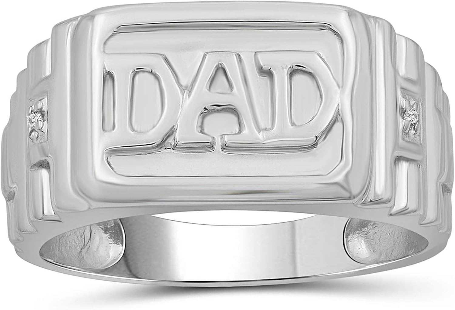 JEWELEXCESS Mens Rings Dad Rings for Men Silver – Genuine .925 Sterling ...