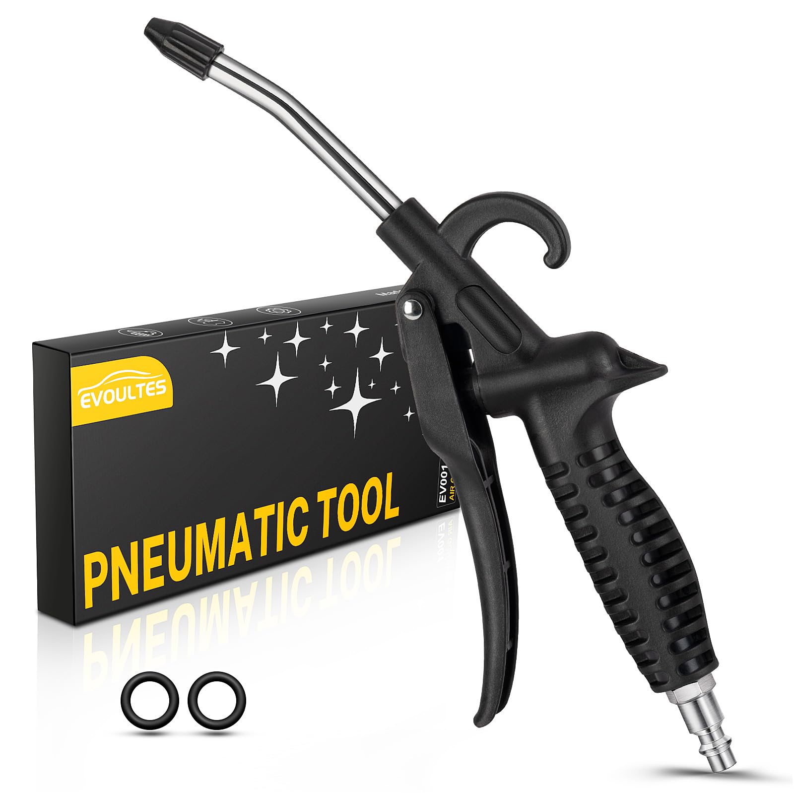 High Flow Air Blow Gun with Rubber Guard, Air Nozzle Blower Gun Angle ...