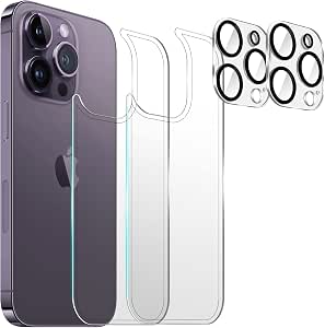 Amazon.com: ROSAUI for iPhone 14 Pro Max Back Glass Protector and ...