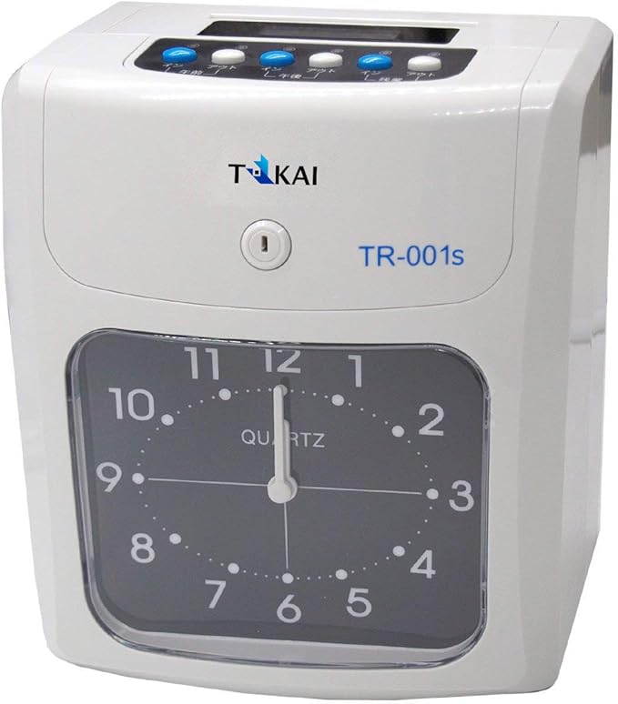 Amazon | 新品タイムレコーダー タイムカード レコーダー 本体 TR-001s 6欄印字可能 両面印字モデル タイムカード50枚付き ...