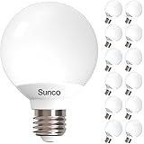 Sunco 10 Pack Vanity Globe Light Bulbs G25 LED for Bathroom Mirror ...