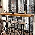 Amazon.com: LAKIQ Farmhouse Bar Table Pine Wood Rectangular Bar Height ...