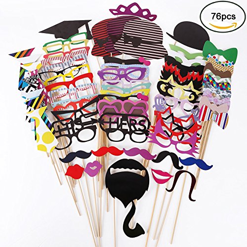 Buy Photo Booth Props DIY Kit, Photo Accessories and Decoration for ...