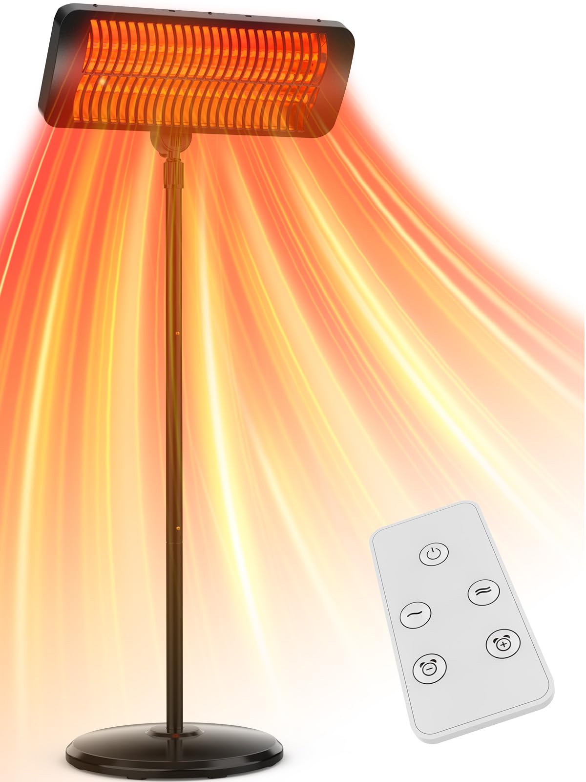 BALKO Outdoor Electric Patio Heater 2 Heat Levels, 12H Timers Deep ...