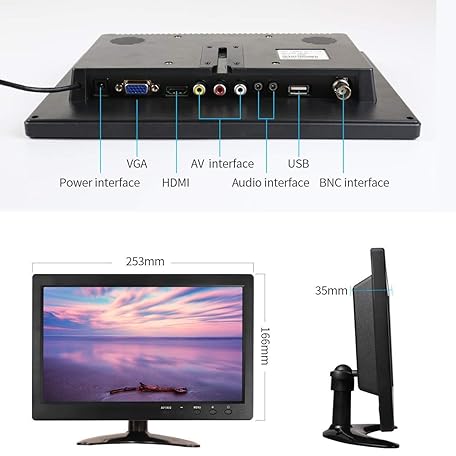 Mua Thinlerain 12 inch LCD IPS Screen CCTV PC Monitor 1366 x 768 ...