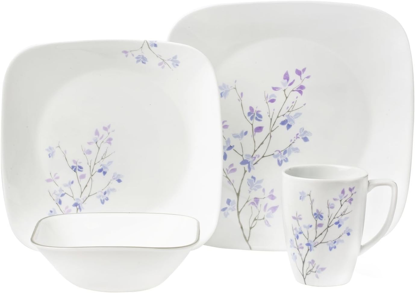 Corelle 16-Piece Vitrelle Glass Jacaranda Chip and Break Resistant ...