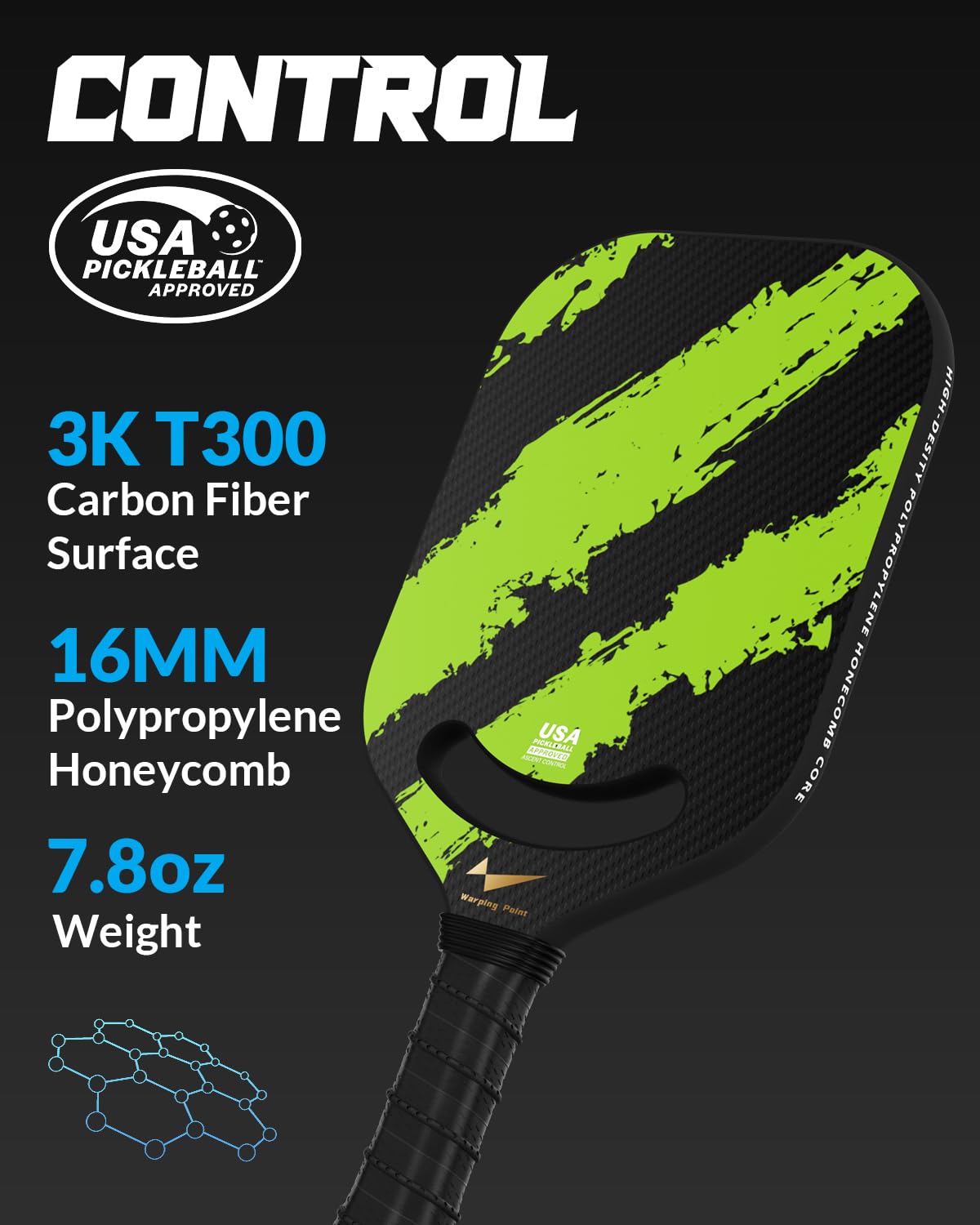 Mua Carbon Fiber Pickleball Paddle with Aero Throat, USAPA Approved ...