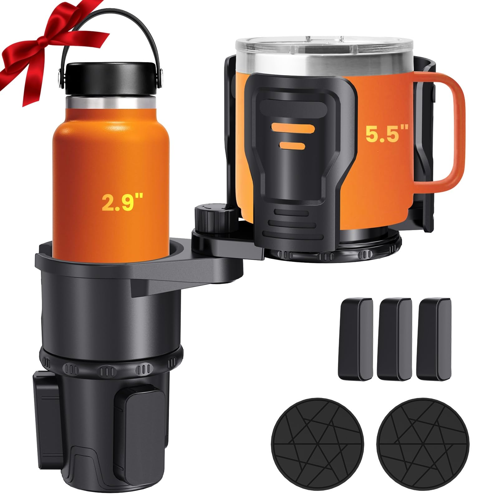 UNIWA Car Cup Holder Expander,2 in 1 Extra Adapter Expandable Automotive Cup Holders,Cupholder ...