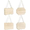Amazon.com: 8 Pack Unfinished Wood Signs with Jute Hanging Unpainted ...