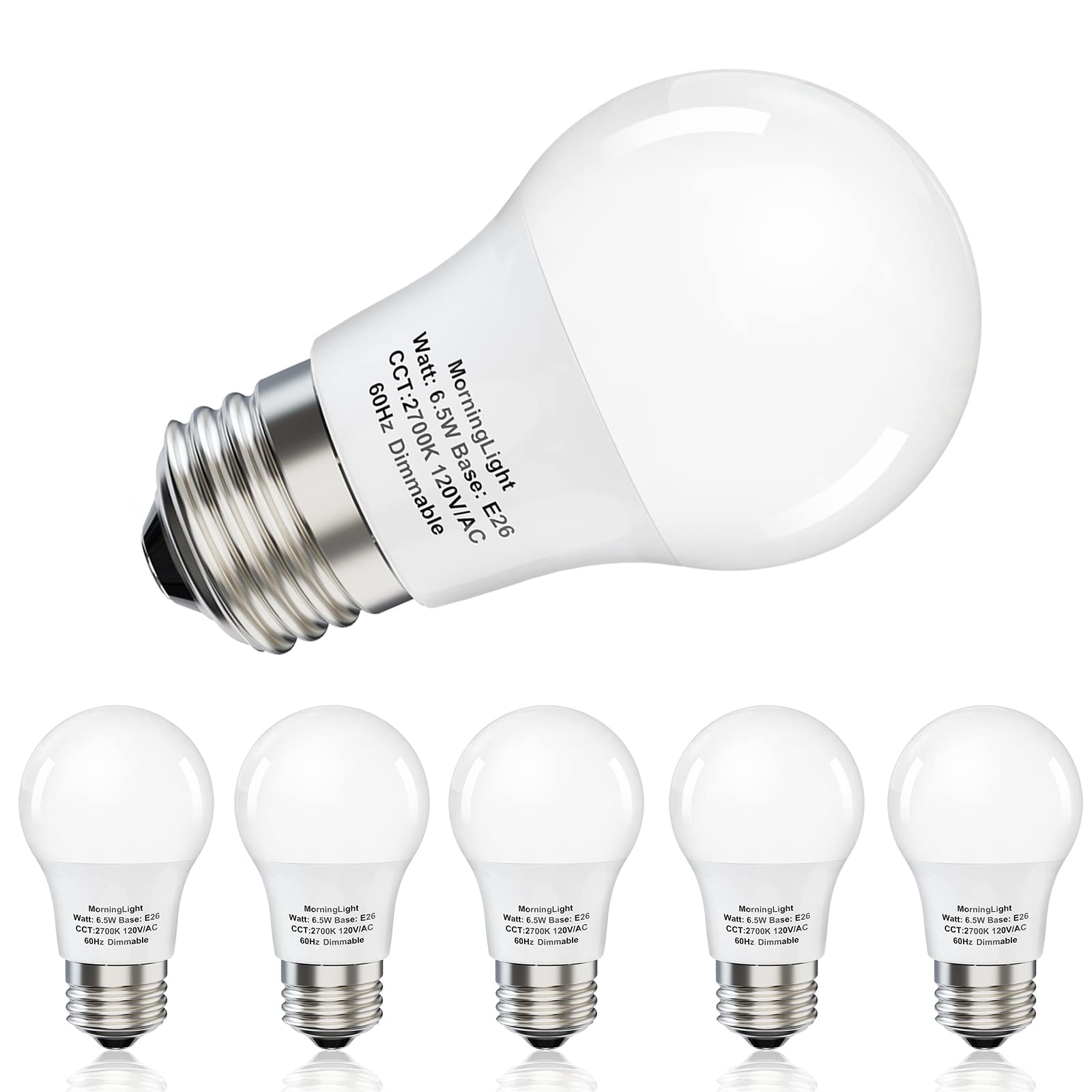 A15 LED Ceiling Fan Light Bulb, E26 LED Bulb 6.5W Equivalent 60 Watt ...