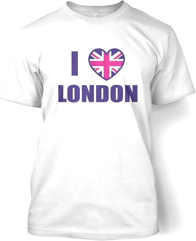 Amazon.com: Purple I Heart London Men's T-shirt - White XX-Large (50/52 ...