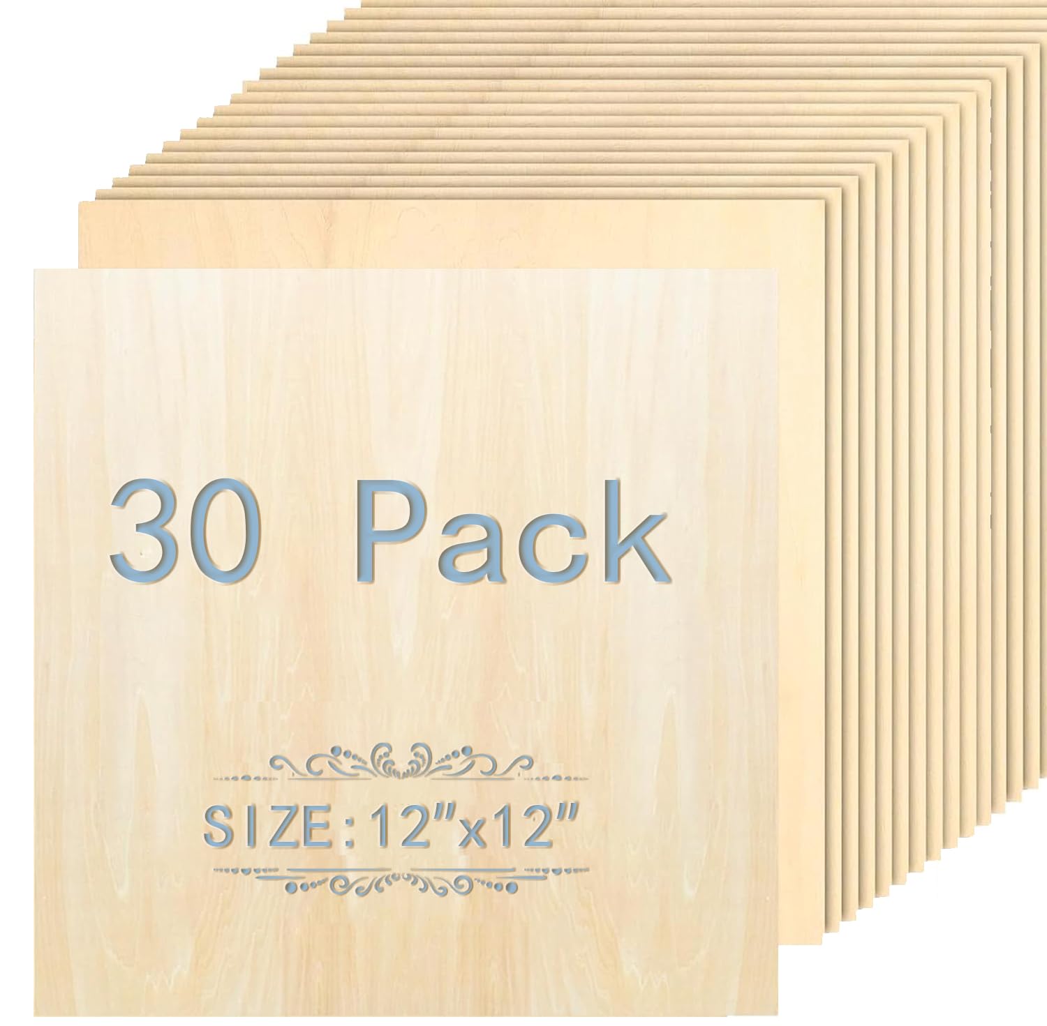 Cassny Unfinished Wood Pieces,30 Pack Basswood Sheets 1/16,Basswood ...
