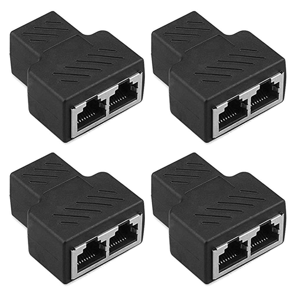 RJ45 Splitter Adapter, 1 to 2 Dual Female USB to RJ45 Port Extender ...