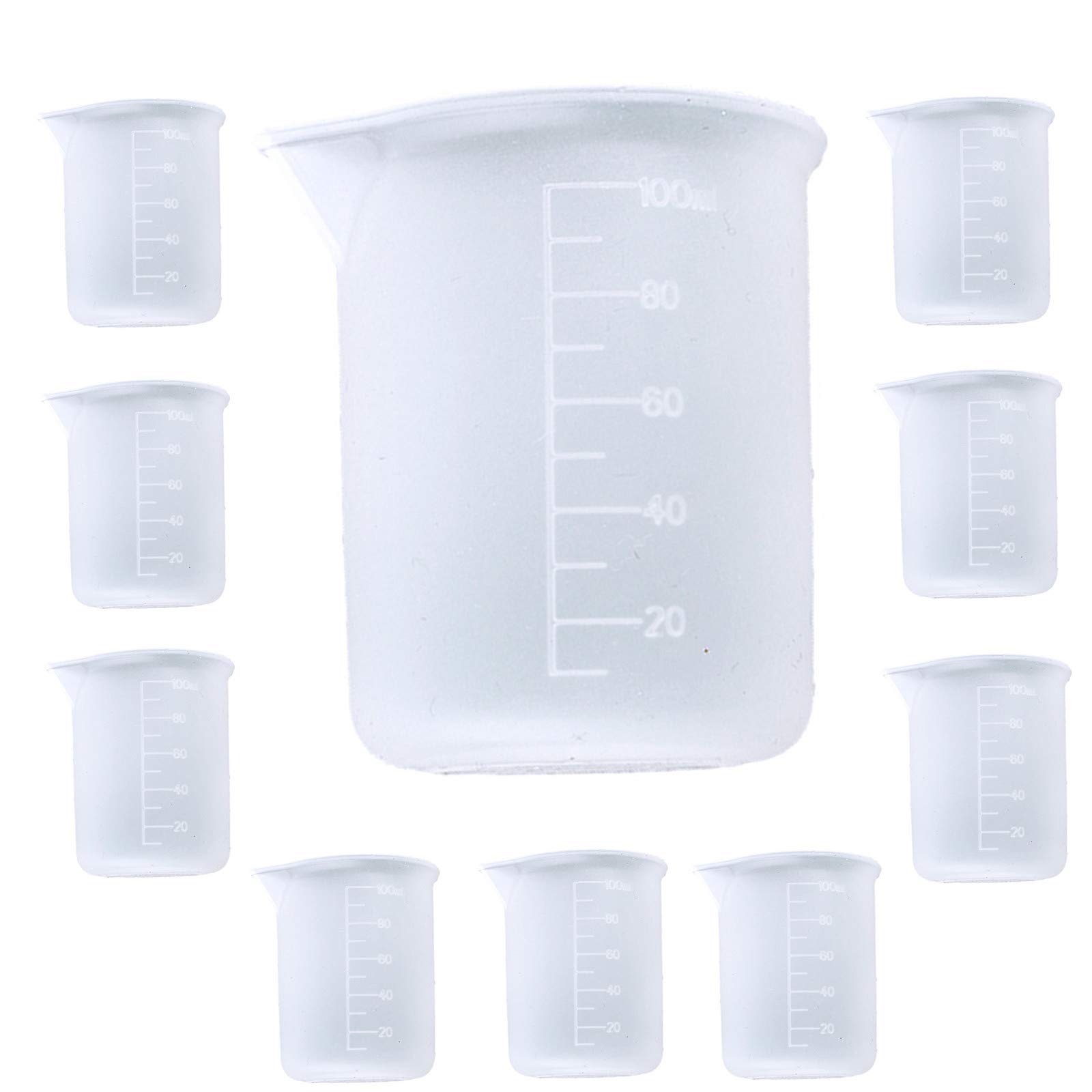 Buy BUYGOO 10 Pcs 100ml Silicone Measuring Cups Little Measuring Jugs ...
