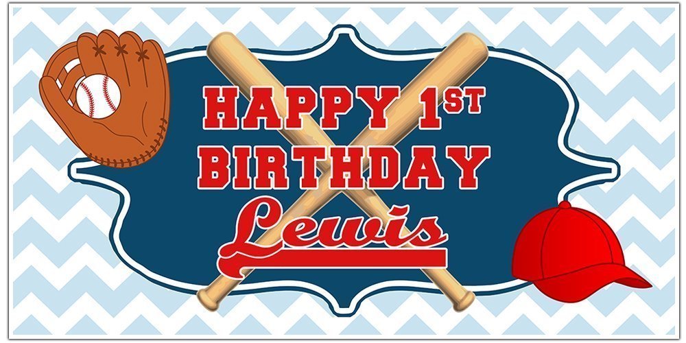 Amazon.com: Baseball Birthday Banner Personalized Party Decoration ...