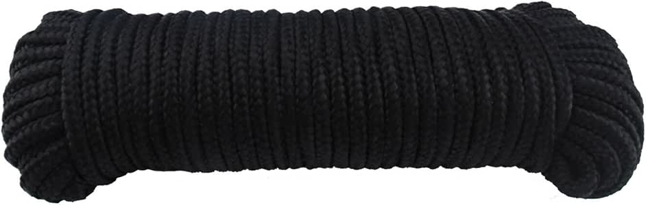 9mm(3/8 Inch) Nylon Braided Rope, 50feet Paracord Solid Braided Multi ...