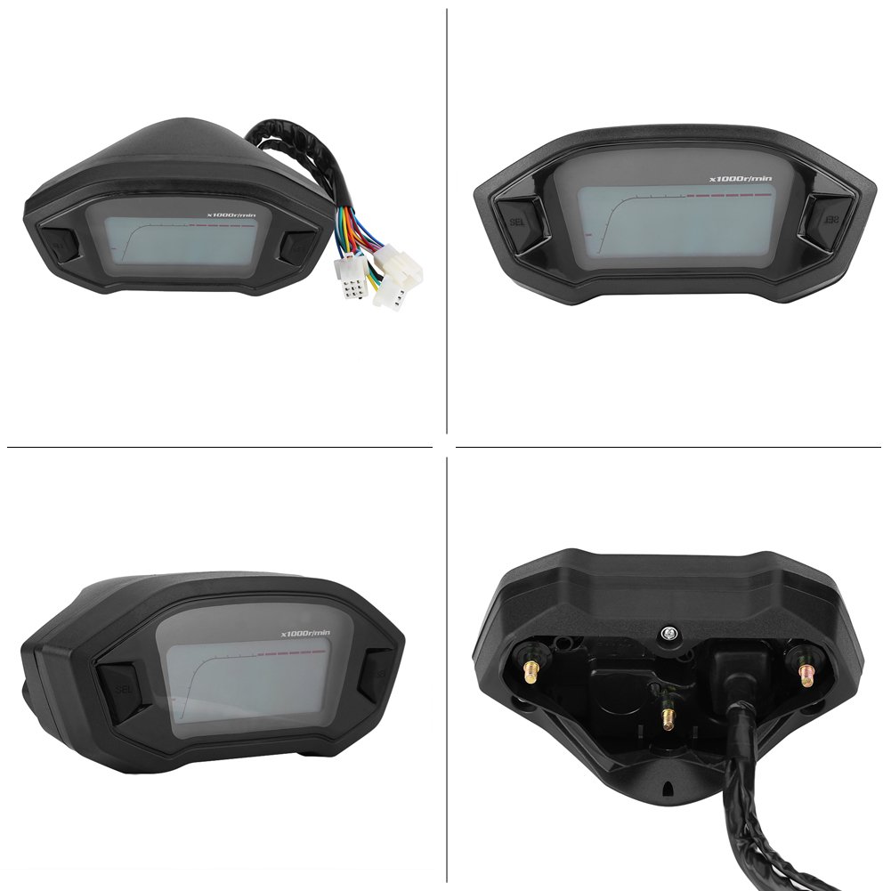 Universal Motorcycle Kilometric Meter 12 V Odometer Tachometer Digital ...