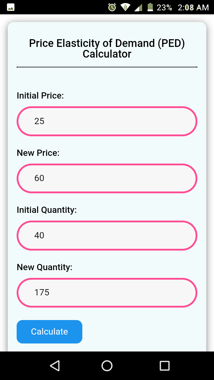 Price Elasticity of Demand Calculator:Amazon.in:Appstore for Android
