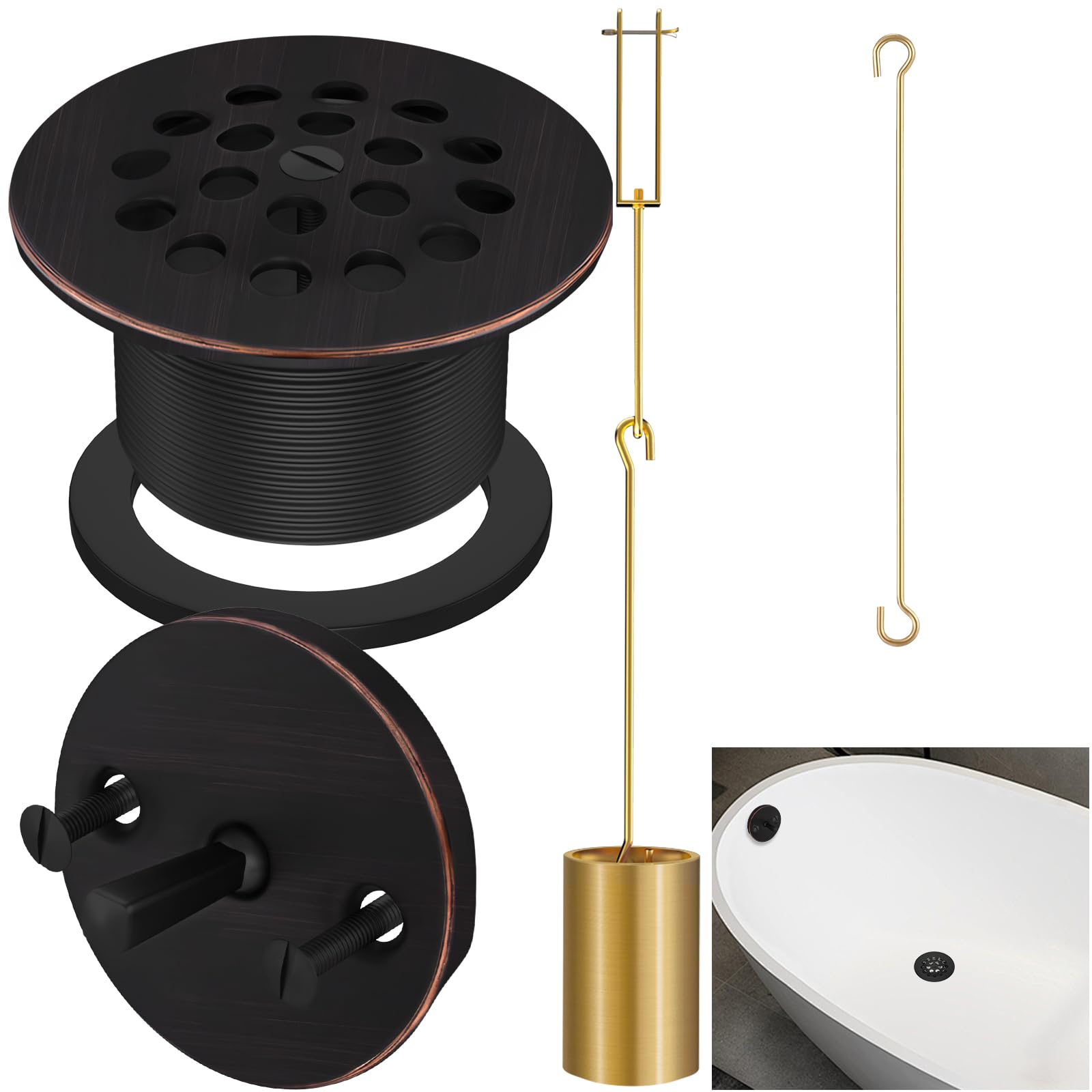 Tub Drain Linkage Assembly with Trip Lever and Strainer Done Cover ...