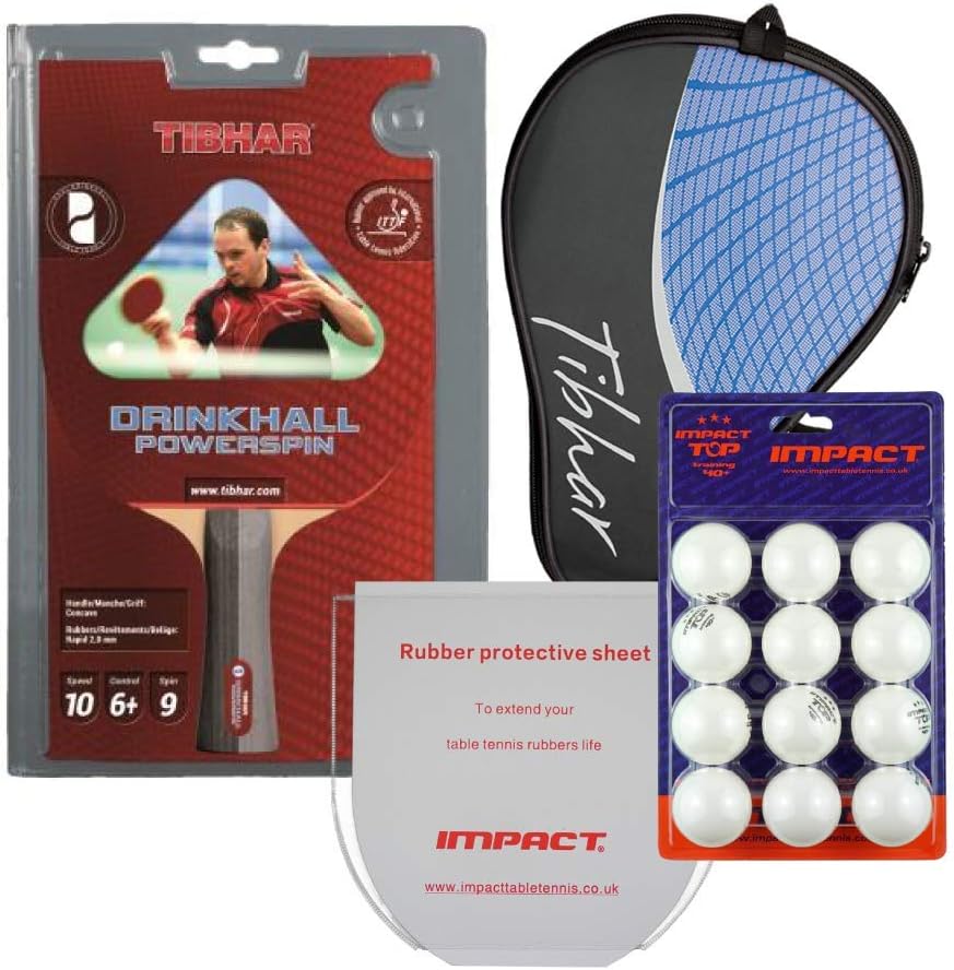TIBHAR Drinkhall Powerspin Table Tennis Bat Package – BigaMart