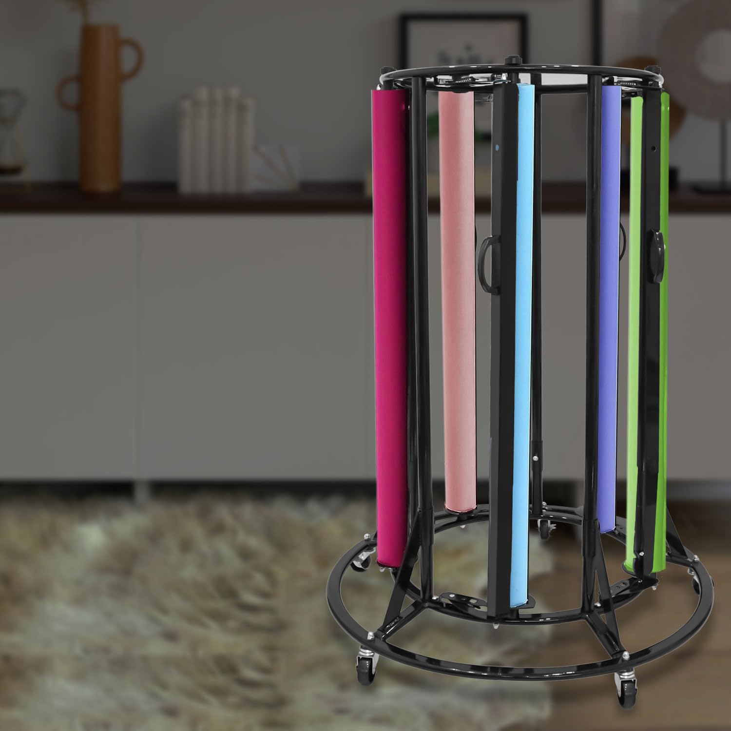 GARVIN Paper Roll Holder, 5-Roll Paper Rack, Kraft Paper Roll Dispenser ...