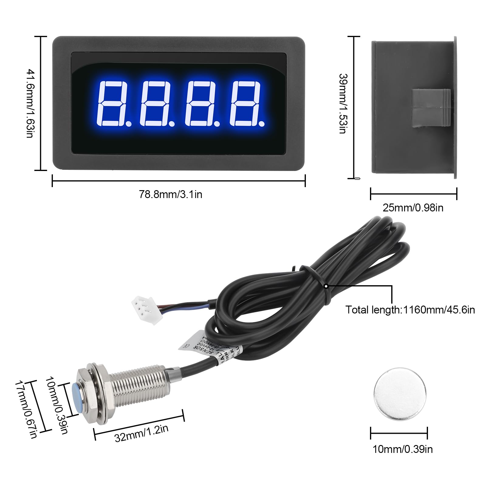 Mua EEEkit 4 Digital Blue LED Tachometer, RPM Speed Meter Digital Motor ...