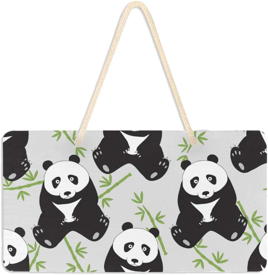 Amazon.com: VIKKO Hand-Drawn Cute Pandas Door Sign, 6 X 11 Inch, PVC ...