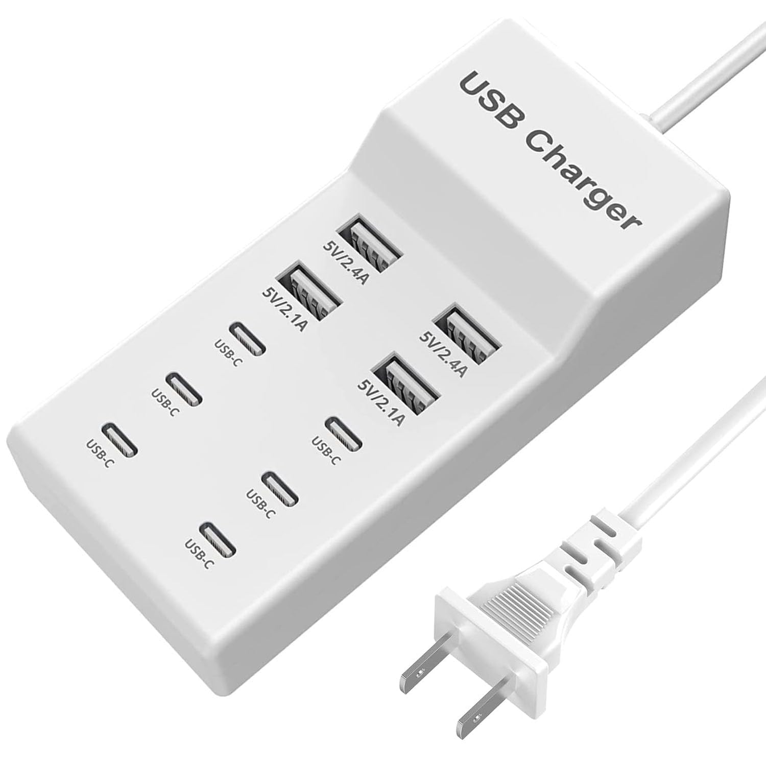 USB C Charger,10 Ports USB Charger Station with 6 Ports USB-C Charging ...