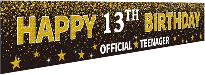 Amazon.com: Ushinemi Happy 13th Birthday Banner, Official Teenager ...